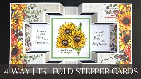 Beautiful 4 Way Tri Fold Stepper Cards Mixed Up Craft