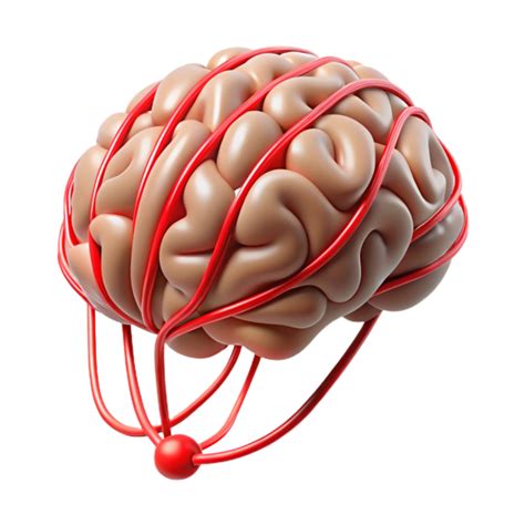 Serene Rustic Brain Scan Data Flow Red Lines Isolated Genuine 58009773 Png