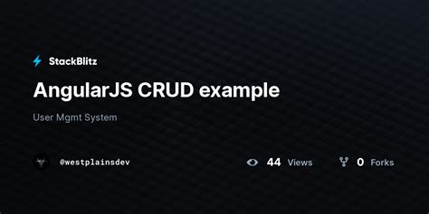 Angularjs Crud Example Stackblitz
