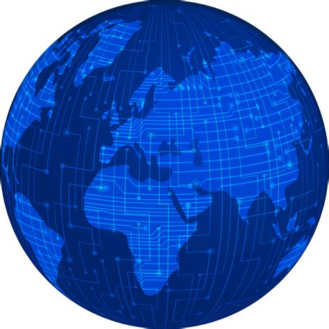 Modern Technology World Map Globe Crop Out 19804445 Png
