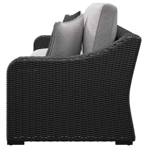Ashley Beachcroft Sofa With Light Gray Cushion In Black