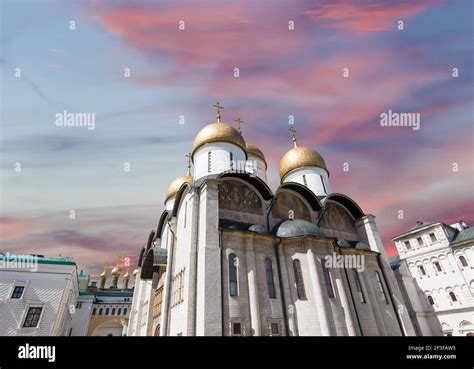 Assumption Cathedral Cathedral Of The Dormition Uspensky Sobor Inside Of Moscow Kremlin