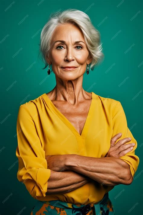 Premium Photo Older Woman Bodybuilder Posing For Picture With Her