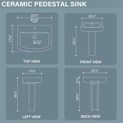 Miuara Vitreous China Traditional Bone Pedestal Sink Combo 1 Hole