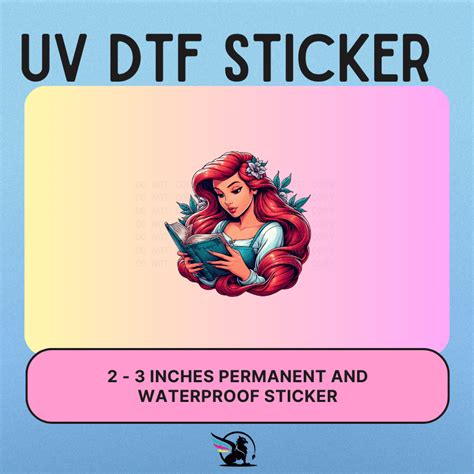 Redhead Princess Reading Uv Dtf Sticker Griffin Expressions