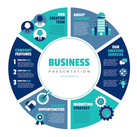 Premium Vector Flat Business Presentation Infographic Template Set