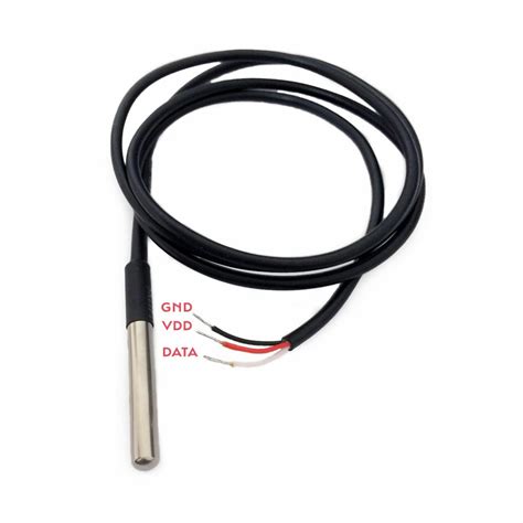 ds18b20 waterproof digital temperature sensor probe 3 meter phipps electronics
