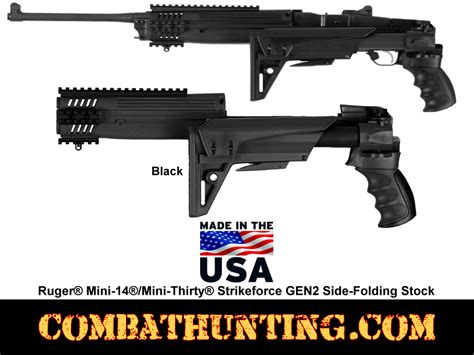 Ati Ruger Mini 14 Mini Thirty Strikeforce Gen2 Side Folding Stock Black