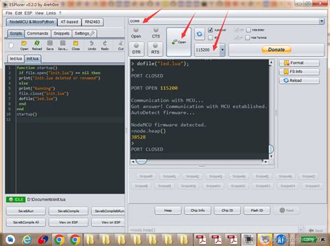 Esp8266 Nodemcu，点亮led灯，基于esplorer V020以及最近的固件nodemcu 3000 Uilt On