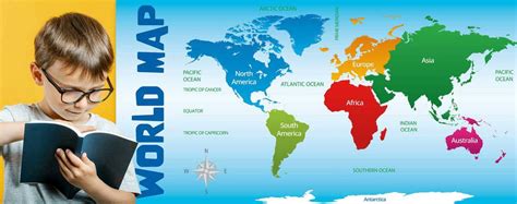 World Map Wall Display For Primary Schools Design For Education