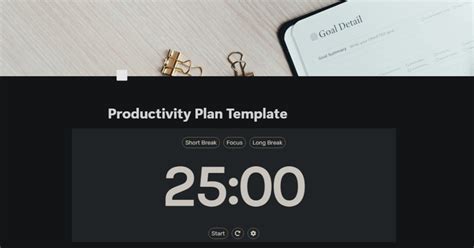 Productivity Plan Template