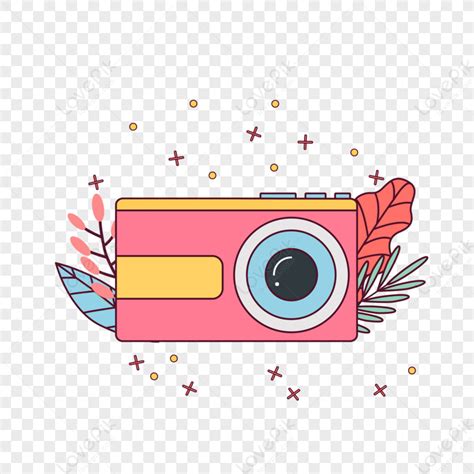 Cartoon Cute Color Camera Icon Flower Slr Cute Camera Graphic Focus Flower Clipart Camera