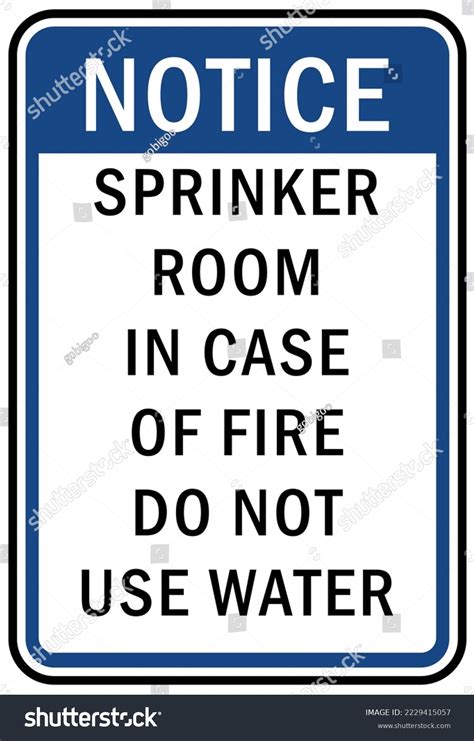 Fire Emergency Sign Sprinkle Room Case Stock Vector Royalty Free 2229415057 Shutterstock