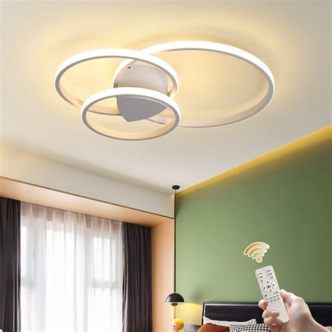 Qcyuui 56w Modern Led Ceiling Light Dimmable Acrylic Close To