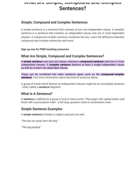 Difference Between Compound And Complex Sentence Punctuation Pdf