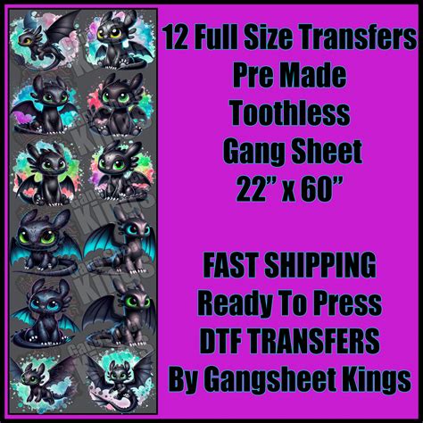 Toothless Gangsheet Gang Sheet Kings