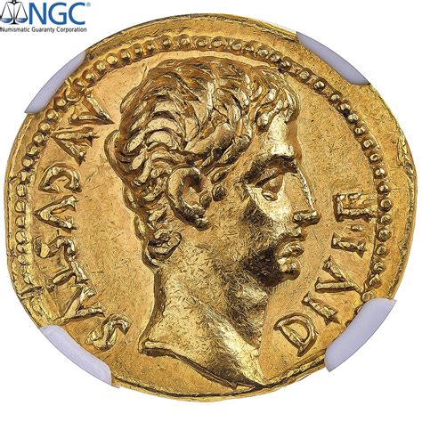 Augustus Aureus 15 13 Bc Lugdunum Rare Gold Ngc Ric172