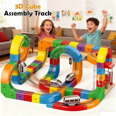 3d Building Cube Track With Signs Magical Track Train Usb