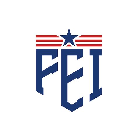Premium Vector Patriotic Fei Logo With Star And American Flag Straps