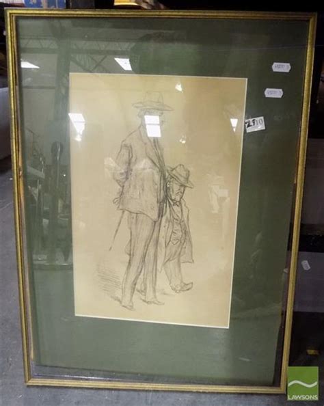 Lot Artist Unknown Two Men 385 X 25cm
