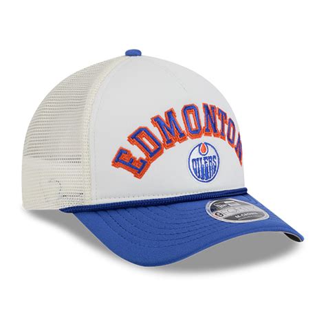Edmonton Oilers New Era Chrome Arch 9forty M Crown A Frame Snapback Tr