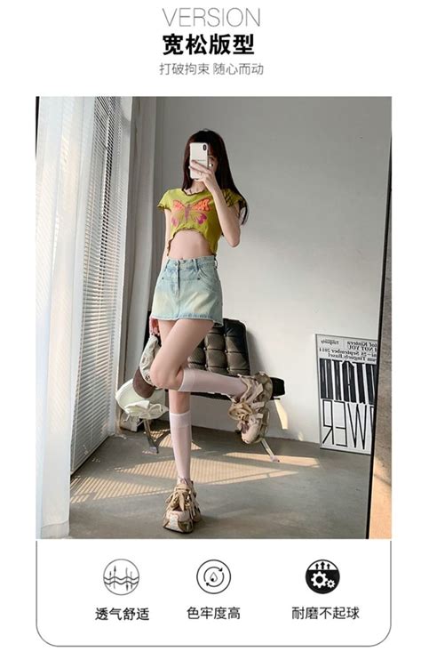 浅色包臀短裙牛仔半身裙女高腰显瘦A字裙夏季 辣妹防走光裙子 阿里巴巴