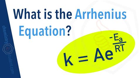 Arrhenius Equation The Arrhenius Equation Teaching Resources