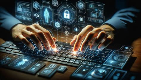 Hands Of A Data Protection Officer Working With A High Tech Keyboard