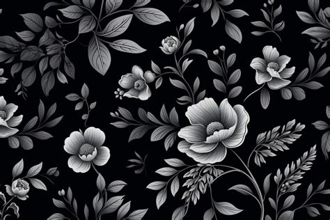 Premium Photo Rawpixels Remix Captivating 32 Black Botanical Pattern