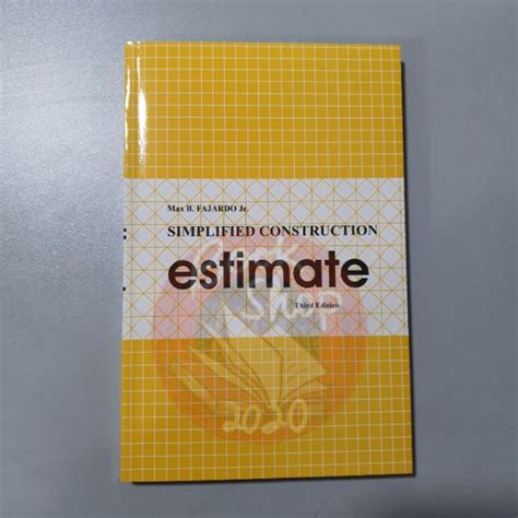 Simplified Construction Estimate Third Edition Lazada Ph
