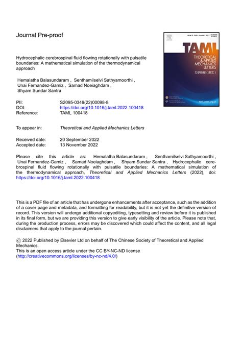 Pdf Hydrocephalic Cerebrospinal Fluid Flowing Rotationally With