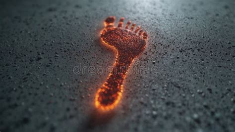 Digital Footprint A Faint Glowing Human Footprint Made Of Binary Code