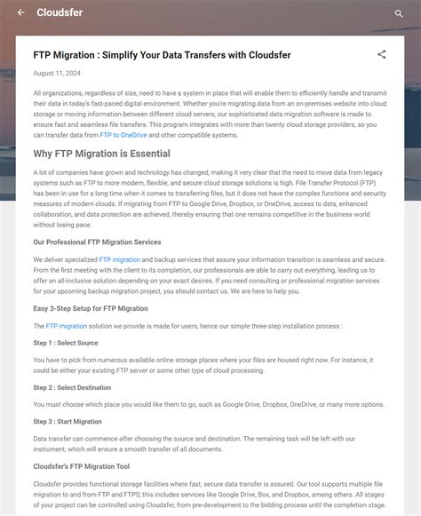 Ftp Migration Simplify Your Data Transfers With Cloudsfer By Cloudsfer Aug 2024 Medium
