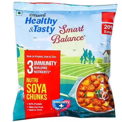 Buy Emami Healthy And Tasty Nutri Soya Chunks Refill 20 Extra 35 G