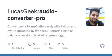 Github Lucasgeekaudio Converter Pro Convert M4a To Mp3 Effortlessly With Python And Pydub