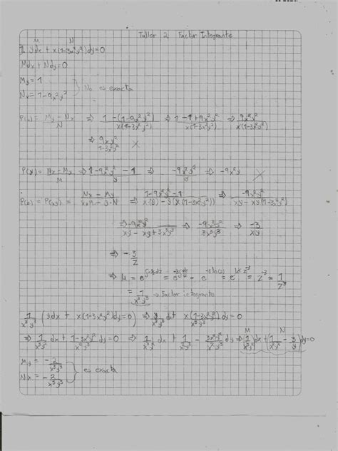 Solución Taller 2 Factor Integrante Pdf