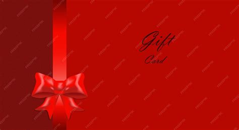 Premium Vector Red T Card With Red Bow And Red Ribbon Vector