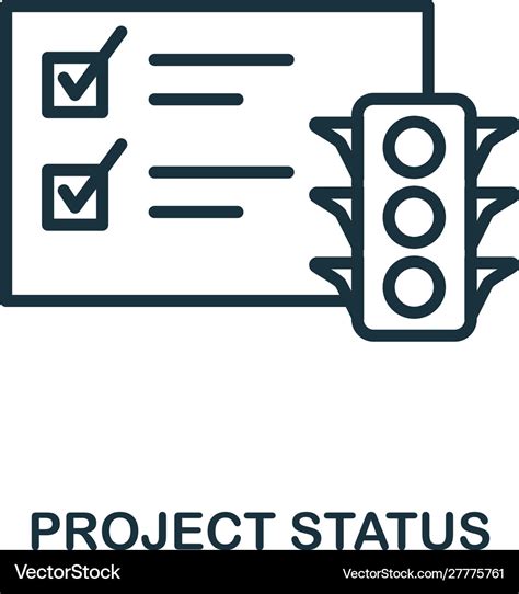Project Status Icon Outline Style Thin Line Vector Image