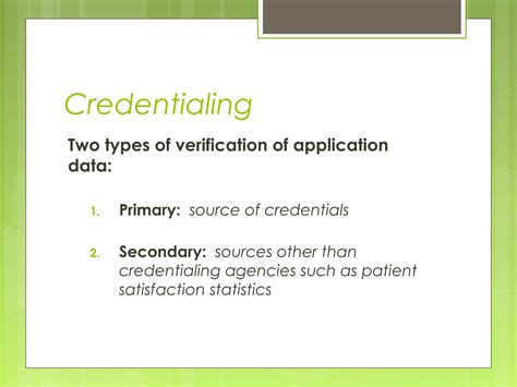 Credentialing Ppt
