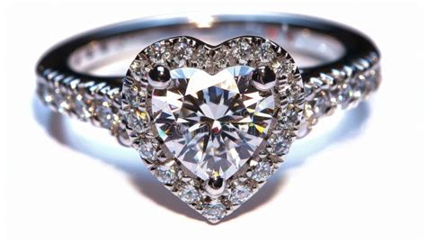 A Beautiful Diamond Heart Shaped Engagement Ring Stock Illustration