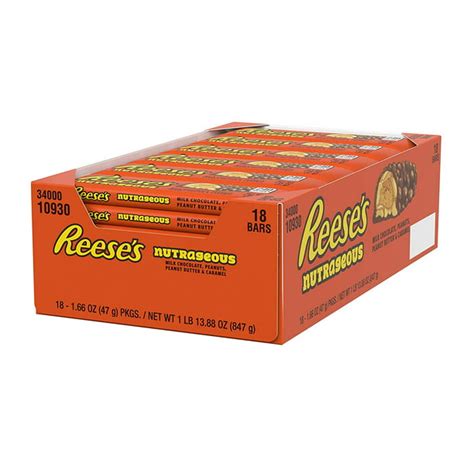 Reeses Nutrageous Chocolate Peanut Butter Candy Bar Pack Of 18