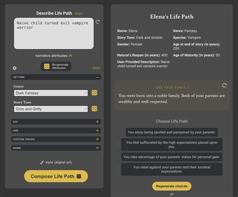 Life Path Generator Has Been Added To The Site Rcharactercomposer