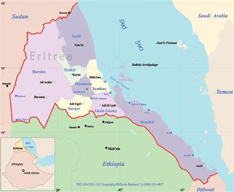 Eritrea Political Map