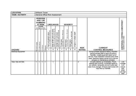 Hira Register Example Pdf Risk Workplace