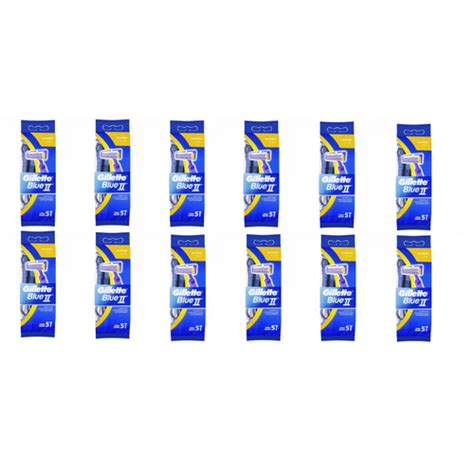 Gillette Blue Ii Sensitive Disposable Shaving Razors 5 Pack [bulk Buy