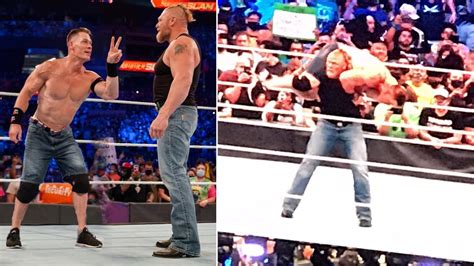 Brock Lesnar Attacks John Cena After Confronts Roman Reigns At Wwe