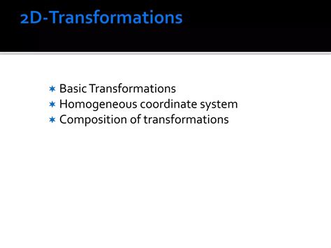 transformations computer graphics pptx 3 d graphics computer software and applications