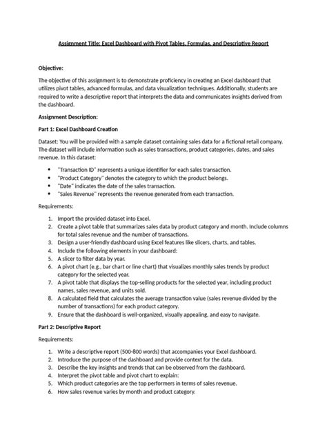 Descriptive Report Guidelines And Rubric Pdf