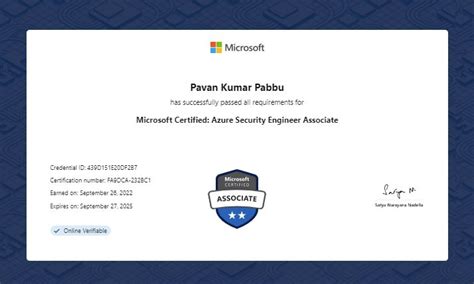 Azure Security Engineer Associate Certification Was Successfully
