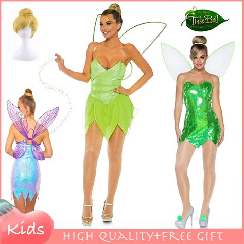 Tinkerbell Costume For Adult Woman Sexy Sleeveless Sequin Dress